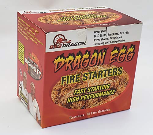 BBQ Dragon Egg Fire Starter-32 Pack Fire Starters for Fireplace-Ultra Fast, Long Lasting Charcoal Starter-Waterproof, Natural Fire Starters for Wood Stove, Campfire, Fire Pit, Charcoal Grill, Fatwood