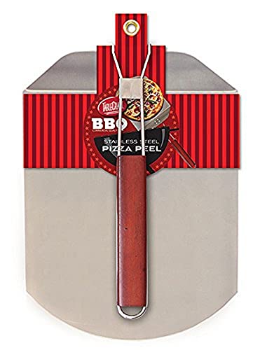 TableCraft BBQ Pizza Peel with Wood Handle, Medium, Stainless Steel