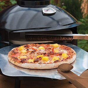 Pizza Oven Brush, Barbecue Grill Brush and Scraper, Extended Large Wooden Handle, Portable Pizza Oven Accessories BBQ Grill Long Handle Stone Cleaner