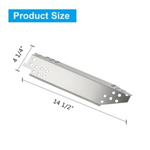 Plowo PN6281 SA5491 Stainless Steel Heat Plate and Burner Replacement for Kenmore Gas Grill Models 415.16128010, 415.1612801, G550-0006-W1, Charbroil 463235714, 464220511, 464220110, 4 Pack