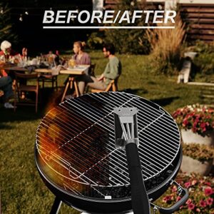 AJIJING Grill Brush for Outdoor Grill, 18" BBQ Brush for Grill Cleaning Stainless Steel Wire Bristle BBQ Grill Cleaner Brush with Scraper Accessories (1 Pack)