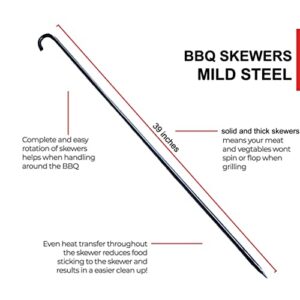 Metal Skewers, 39" in length BBQ/ Tandoor 6 mm thickness : Mild Steel (Pack of 4)