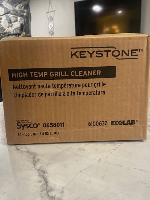 Keystone(TM) High Temp Grill Cleaner, Bundle of 6 x 3.6 oz pouches, for Kitchen, Food Truck, Professional Kitchen