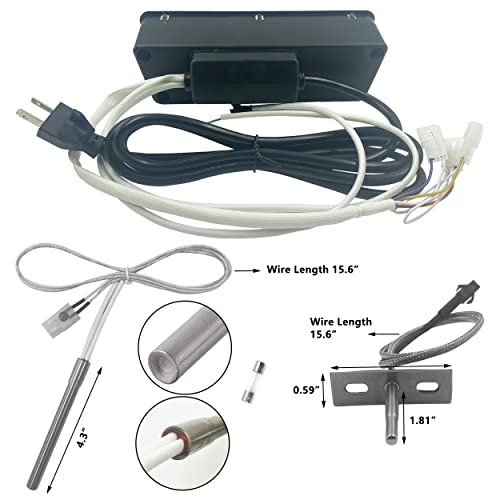 Control Board Kit Replacement for Pit BOSS Series 3/4/5/7 Vertical Pellet Smoker, Upgraded Circuit Baord Applied, Come with 1 Hot Rod Ignitor,1 RTD Temperature Sensor and 2 Meat Probes