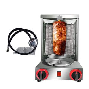 zz pro shawarma doner kebab machine gyro grill with 2 burner vertical broiler for commercial home kitchen