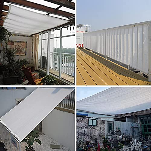 ALBN Sun Shade Cloth Shade Netting 90% UV Blocking Breathable Weather Resistance HDPE for Balcony Patio Garden Plants Covering (Color : White, Size : 1x2m)