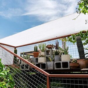 ALBN Sun Shade Cloth Shade Netting 90% UV Blocking Breathable Weather Resistance HDPE for Balcony Patio Garden Plants Covering (Color : White, Size : 1x2m)