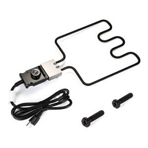 wadeo electric smoker and grill heating element replacement part with adjustable thermostat cord controller, 1500 watt heating element for masterbuilt smokers & turkey fryers