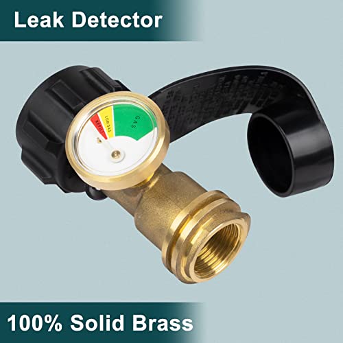 GASPRO Propane Tank Gauge Level Indicator, Accurate Propane Gauge for Propane Tanks, Cylinder, RV Camper, Propane Heater, Fire Pit, Gas Grill and More, Tool-Free Installation, Solid Brass