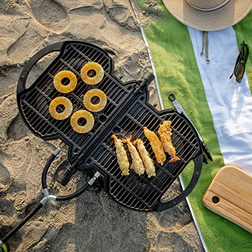 NOMADIQ Portable Propane Gas Grill | Small, Mini, Lightweight Tabletop BBQ | Perfect for Camping, Tailgating, Outdoor Cooking, RV, Boats, Travel (Grill + Sleeve)