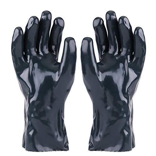 Flexzion BBQ Gloves Hot Food Gloves (1 Pair) - Griller Insulated Heat-Resistant Neoprene Durable and Reusable for Handling Hot Food Right Off BBQ Grill Meat, Steak, Turkey, Pulling Pork