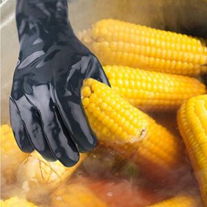 Flexzion BBQ Gloves Hot Food Gloves (1 Pair) - Griller Insulated Heat-Resistant Neoprene Durable and Reusable for Handling Hot Food Right Off BBQ Grill Meat, Steak, Turkey, Pulling Pork