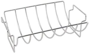 duke grills omaha rib rack for smoker and grill - non stick stainless steel grill rack for 6 racks of ribs - for traeger, weber, green egg, oven - reversible for roasts, chicken, prime rib