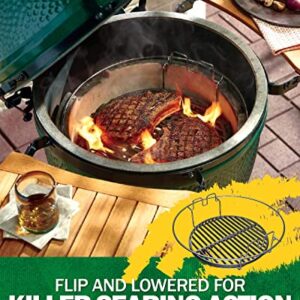 BBQ Expander Rack Kit, Big Green Egg Grill Accessories Large - Includes 2-Piece Multi-Function Rack, 1-Piece Conveggtor Basket, 2 Half-Moon Grids, Heavy-Duty Stainless