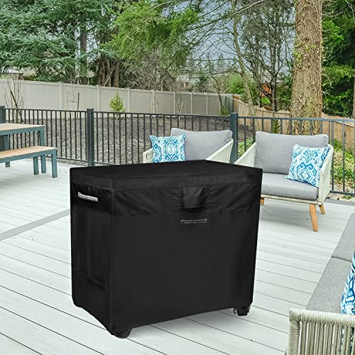 Outdoor Prep Station Cover for Royal Gourmet Double-Shelf Movable Dining Cart Table – Heavy Duty Waterproof Fabric – Outdoor Grill Cart Cover for Patio Bar Cart - All Weather, UV Resistant