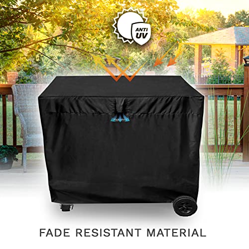 Outdoor Prep Station Cover for Royal Gourmet Double-Shelf Movable Dining Cart Table – Heavy Duty Waterproof Fabric – Outdoor Grill Cart Cover for Patio Bar Cart - All Weather, UV Resistant