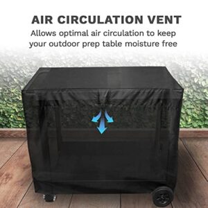 Outdoor Prep Station Cover for Royal Gourmet Double-Shelf Movable Dining Cart Table – Heavy Duty Waterproof Fabric – Outdoor Grill Cart Cover for Patio Bar Cart - All Weather, UV Resistant