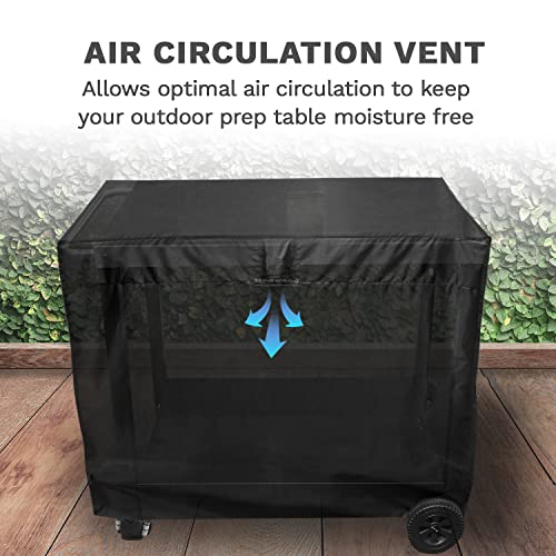 Outdoor Prep Station Cover for Royal Gourmet Double-Shelf Movable Dining Cart Table – Heavy Duty Waterproof Fabric – Outdoor Grill Cart Cover for Patio Bar Cart - All Weather, UV Resistant