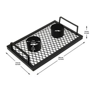 Veristic Accents Heavy Duty Double Beer Can Chicken Roasting Tray - Holds 2 Large Birds - Large Handles - Beer Can Chicken Holder for Grill and Smoker - Complete with Portable Meat Thermometer