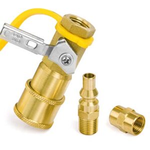 GASPRO Low Pressure Propane Quick Connect Fittings Kit - 1/4 Inch LP Gas Connections for Easy RV and Camping Propane Systems Integration