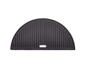 kamado joe kj-hcigriddle half moon cast iron reversible grill griddle for classic joe, black