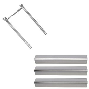 votenli s763e (3-pack) s6978e 16ga 15.3" flavorizer bars and burner replacement for weber spirit 200, spirit e-210, e-220, spirit s-210, s-220 series gas grill, 7635 heat plates,69785 burner