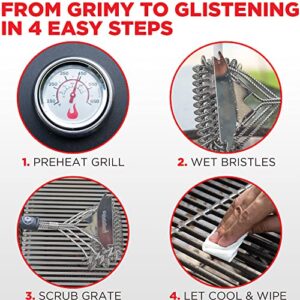 Grill Brush for Outdoor Grill Bristle Free - Heavy Duty 18" Grill Cleaner Brush Bristle Free & Grill Scraper - Stainless Steel Grill Accessories Tools - Extra Wide BBQ Brush for Grill Cleaning