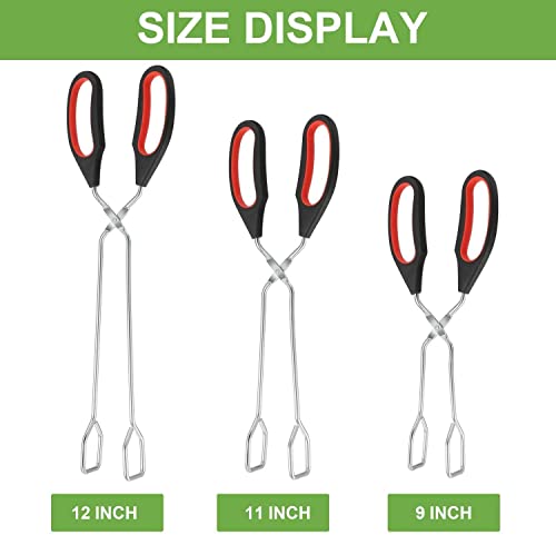 eoocvt 3 Pack Stainless Steel Scissor Tongs, Kitchen Tongs for Cooking Food Tongs BBQ Barbecue Tong Grilling Tongs Bread Food Clamp, 9/11/13 Inch