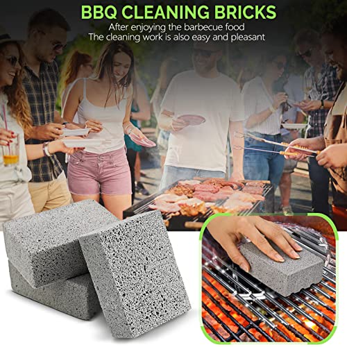 Maryton Grill Stone Cleaning Brick - Griddle Grills Cleaning Kit Block Pumice Stone for Removing Stains BBQ Grease, 3 Count