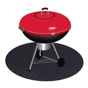 round under grill splatter mat, fireproof heat resistant bbq gas grill garage cabinet protective floor mat rug for outdoor backyard deck patio 27’’x27’’/36’’x36’’ (27‘’x27‘’)