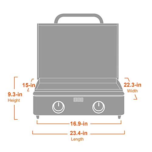 Portable Flat Top Propane Gas Grill and Cover