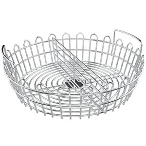 Stainless Steel Charcoal Ash Basket for XL Big Green Egg Kamado Grill, Charcoal Holder with Handles, Grilling Accessory