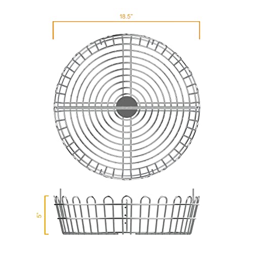 Stainless Steel Charcoal Ash Basket for XL Big Green Egg Kamado Grill, Charcoal Holder with Handles, Grilling Accessory