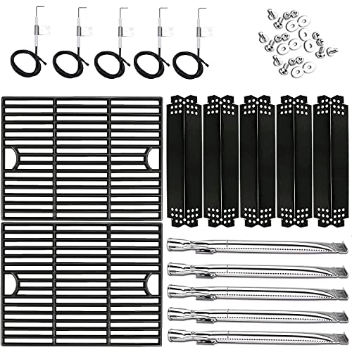 Utheer Grill Replacement Parts for Home Depot Nexgrill 720-0830H, 5 Burner 720-0888 720-0888N 720-0888S Gas Grill, Included 5 Grill Burner Tube, 5 Heat Plates, 2 Cooking Grate and 5 Ignitor Wire Kit