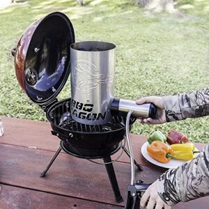 BBQ Dragon Ultimate Grill Accessories Set - XL Charcoal Chimney Starter Bundle with Electric Charcoal Fire Starter Fan - Heavy Duty & Durable BBQ Tools