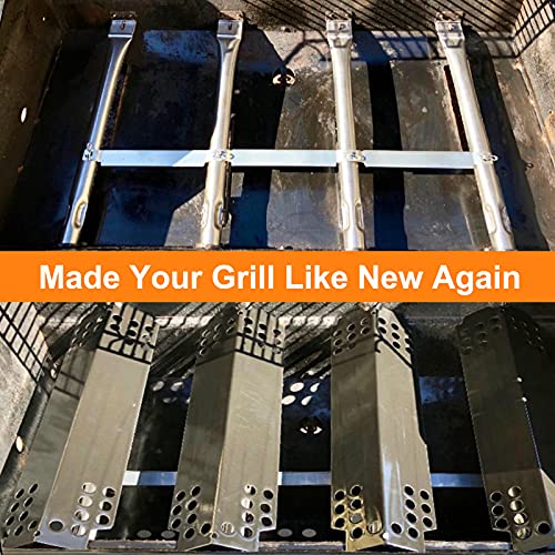 Hisencn Grill Replacement Parts for Charbroil 463436215, 463436214, 463436213, 463439915, 467300115, 463439914, 461372517, Grill Burner, Heat Plate, Crossover Tube with Cooking Grate