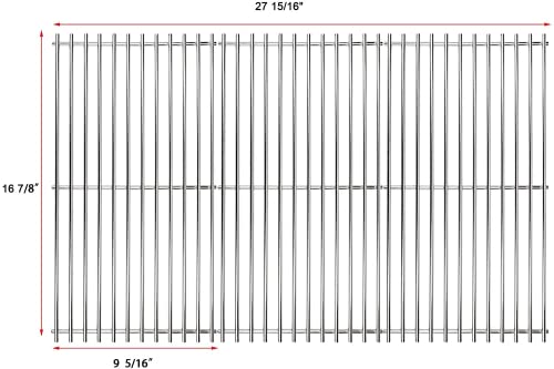 Hisencn Grill Replacement Parts for Charbroil 463436215, 463436214, 463436213, 463439915, 467300115, 463439914, 461372517, Grill Burner, Heat Plate, Crossover Tube with Cooking Grate