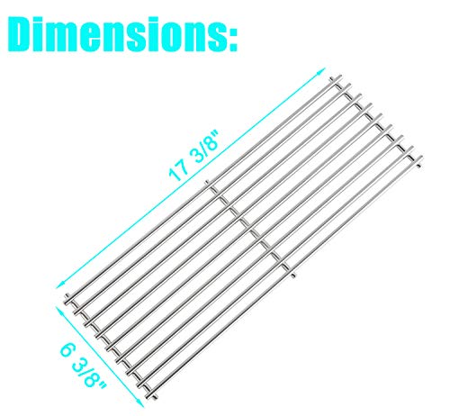 17 3/8" Cooking Grid Grates for Broil King Baron 320, 340, 420, 440, 490, Huntington 2122-64 2122-67 6020-54 6020-57 6020-64 6020-67 6023-89, Sterling 5020-54, Broil-Mate Grill, Stainless Steel, 4PCS