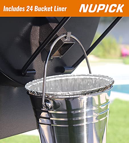 NUPICK 24 Pack Grease Bucket Liner Compatible for Pit Boss Grills 67292 Foil, Oklahoma Joe's 9518545P06, Z Grill Bucket, Recteq Large Bucket, etc. 6.3” x 6.0”, Disposable Aluminum