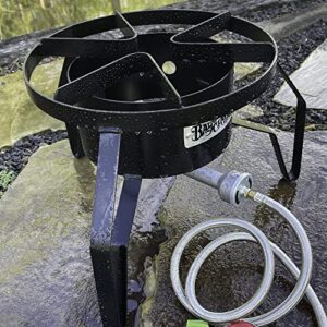 Bayou Classic SP10 High-Pressure Cooker - 14-in Single Propane Burner for Outdoor Cooking, Outdoor Stove - Crawfish Boiler, Home Brewing Burner, Maple Syrup Prep. Fits Large Boiling Pots and Fryers - Seafood Boil Pot.