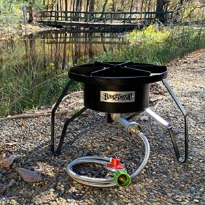 Bayou Classic SP10 High-Pressure Cooker - 14-in Single Propane Burner for Outdoor Cooking, Outdoor Stove - Crawfish Boiler, Home Brewing Burner, Maple Syrup Prep. Fits Large Boiling Pots and Fryers - Seafood Boil Pot.