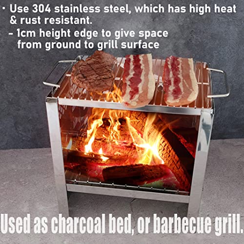 camping moon 304 Stainless Steel 9.6'' x 6.8'' Cooking Grill Grate Cooking Grid Cooking Grate B5-W