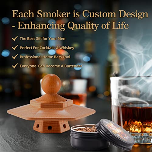 Cocktail Smoker Kit - Old Fashioned Cocktail Kit 6 Different Flavor Wood Chips, Whiskey Smoker Kit for Cocktails, Wine, Drink, Cheese, Meats, Gifts for Men, Dad and Boyfriend