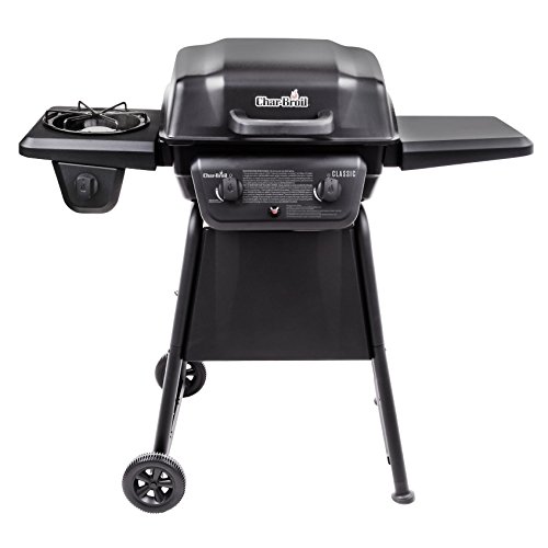 Char-Broil Classic 280 2-Burner Liquid Propane Gas Grill with Side Burner & Cuisinart CGS-W13 Wooden Handle Tool Set (13-Piece) , Black