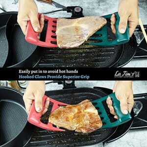 Bear Claws Meat Shredder for BBQ - Perfectly Shredded Meat, Pork Shredder Claw x 2 for Barbecue, Smoker, Grill (Light Green)