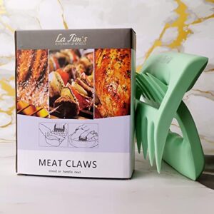 Bear Claws Meat Shredder for BBQ - Perfectly Shredded Meat, Pork Shredder Claw x 2 for Barbecue, Smoker, Grill (Light Green)