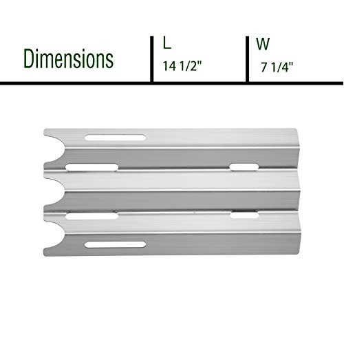 Damile Grill Heat Plates Heat Shield for Vermont Castings Grill 4 Burner CF9030, CF9050, VCS5005, VM400, Jenn Air Grill,Stainless Steel Tent Burner Cover Flame Tamer BBQ Gas Grill Replacement Parts