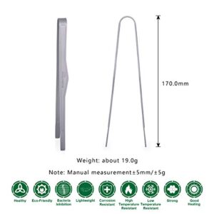 Boundless Voyage 6.7/10 inch Titanium Ultralight Grill BBQ Tongs Multipurpose Tweezer for Kitchen Food Tongs Buffet Salad Steak Clip Grill Accessories Anti-scalding (Ti1563B - (6.7inches))