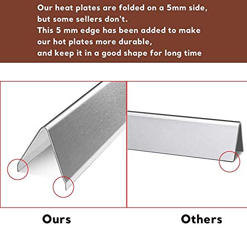 QuliMetal 7636 Stainless Steel Flavorizer Bars and 7639 Cooking Grates Grill Parts for Weber Spirit 300 Series Grills with Front Controls