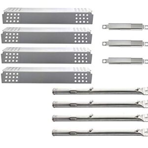 Votenli S9732A (4-Pack) S1473A (4-Pack) 16 7/16" Heat Plate and Burner Replacement for Charbroil 463241013, 463241313, 463241314, 463241413, 463241414, 466241013, 466241313, 466241413